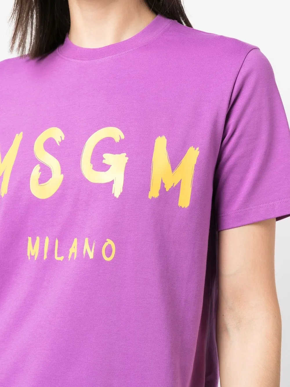 MSGM Logo print Cotton T shirt Farfetch
