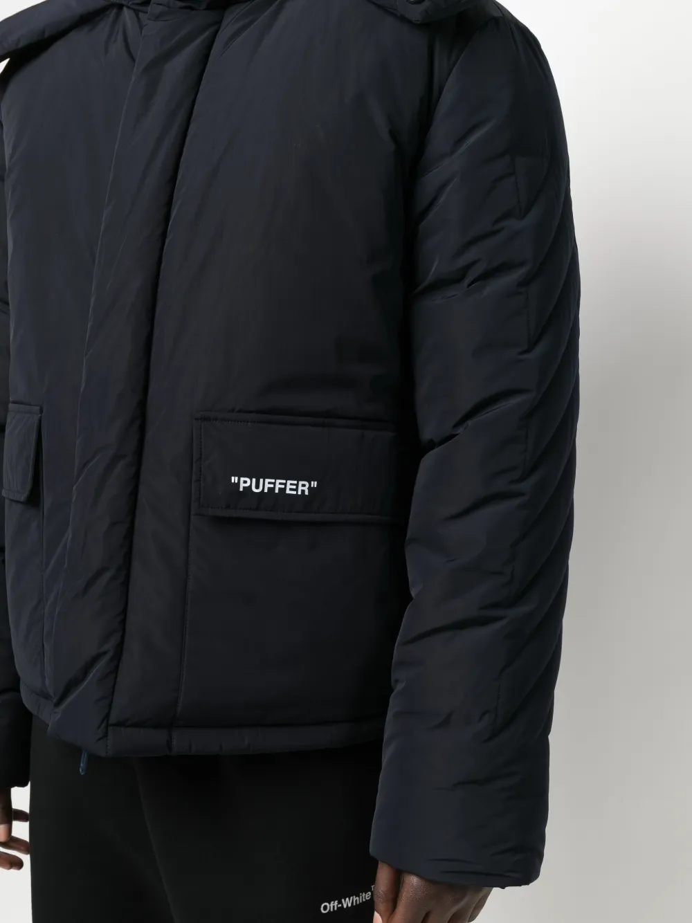 Off-white Arrow Puffer Jacket In Blue | ModeSens