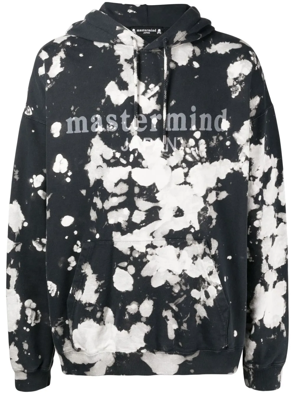 Mastermind Japan Tie-dye Logo Print Cotton Hoodie In Black | ModeSens
