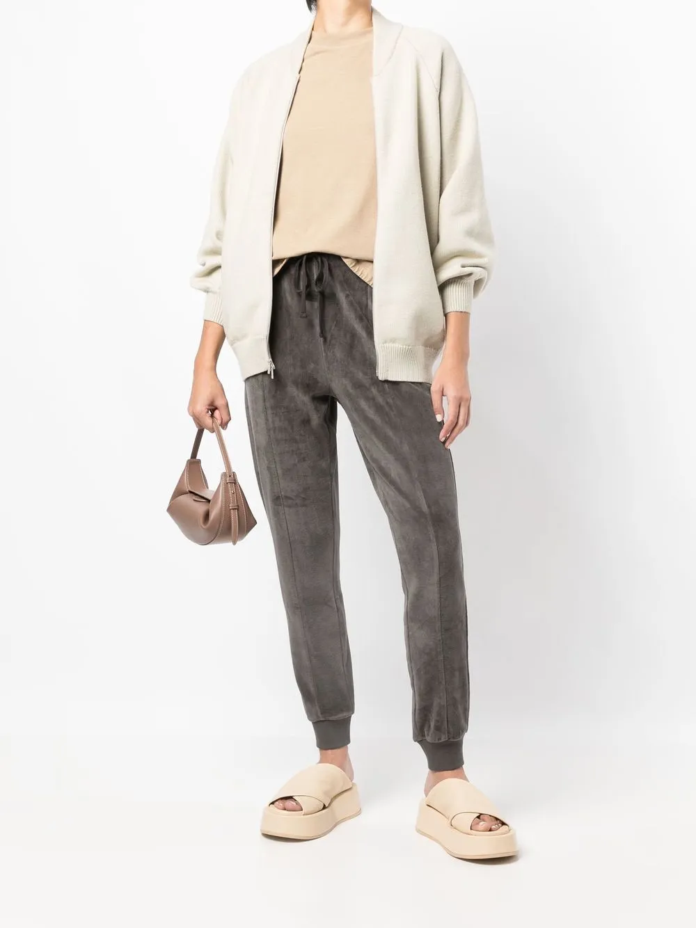 Essentials Zip-up Knitted Cardigan In Neutrals | ModeSens