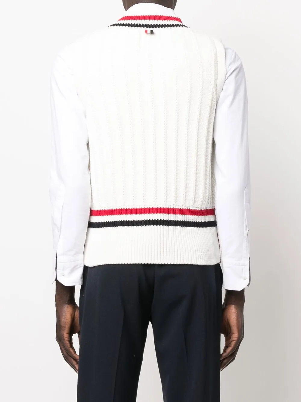Thom Browne striped-trim Knitted Vest - Farfetch