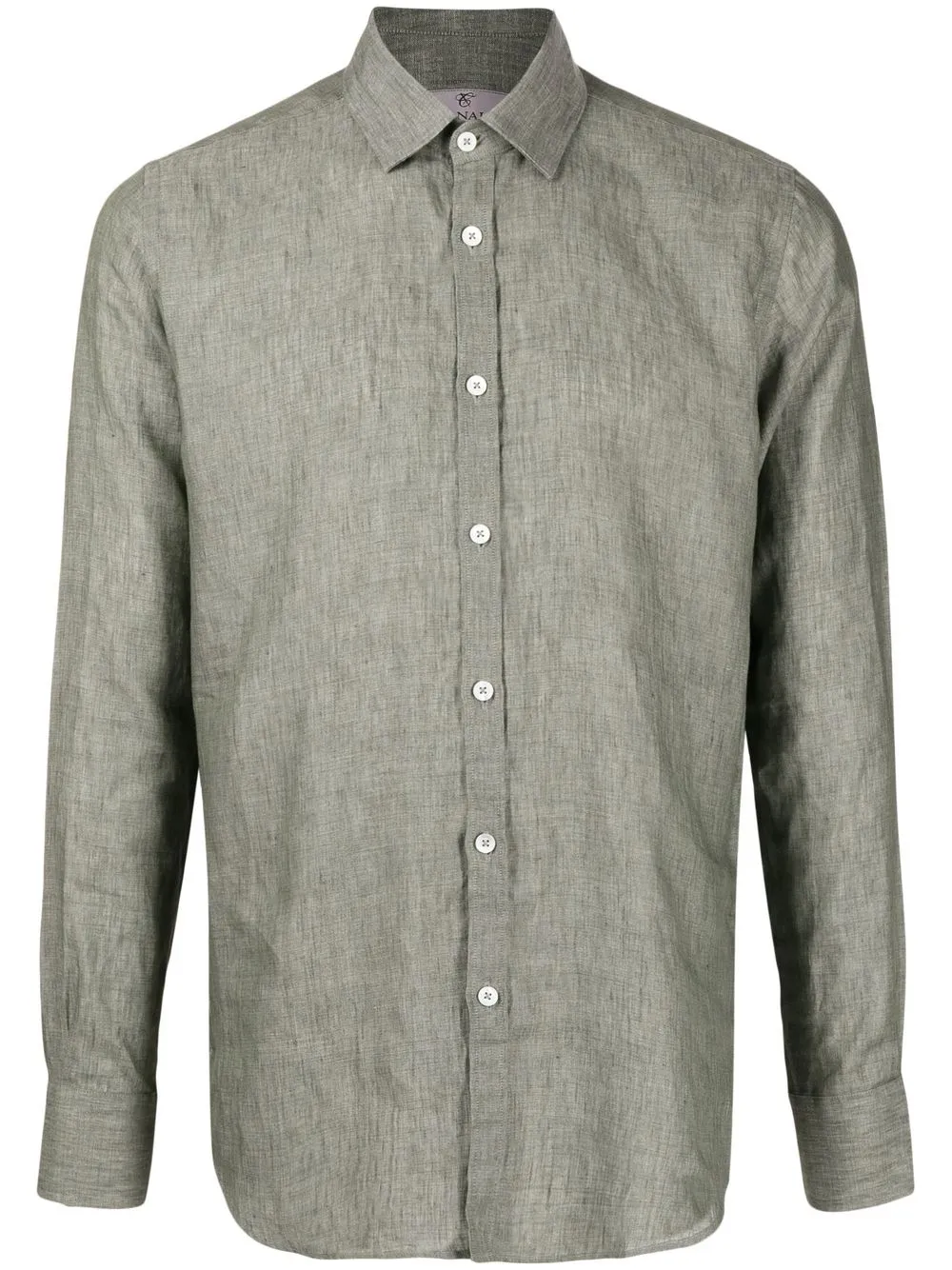 Canali Button-up Linen Shirt In Green | ModeSens