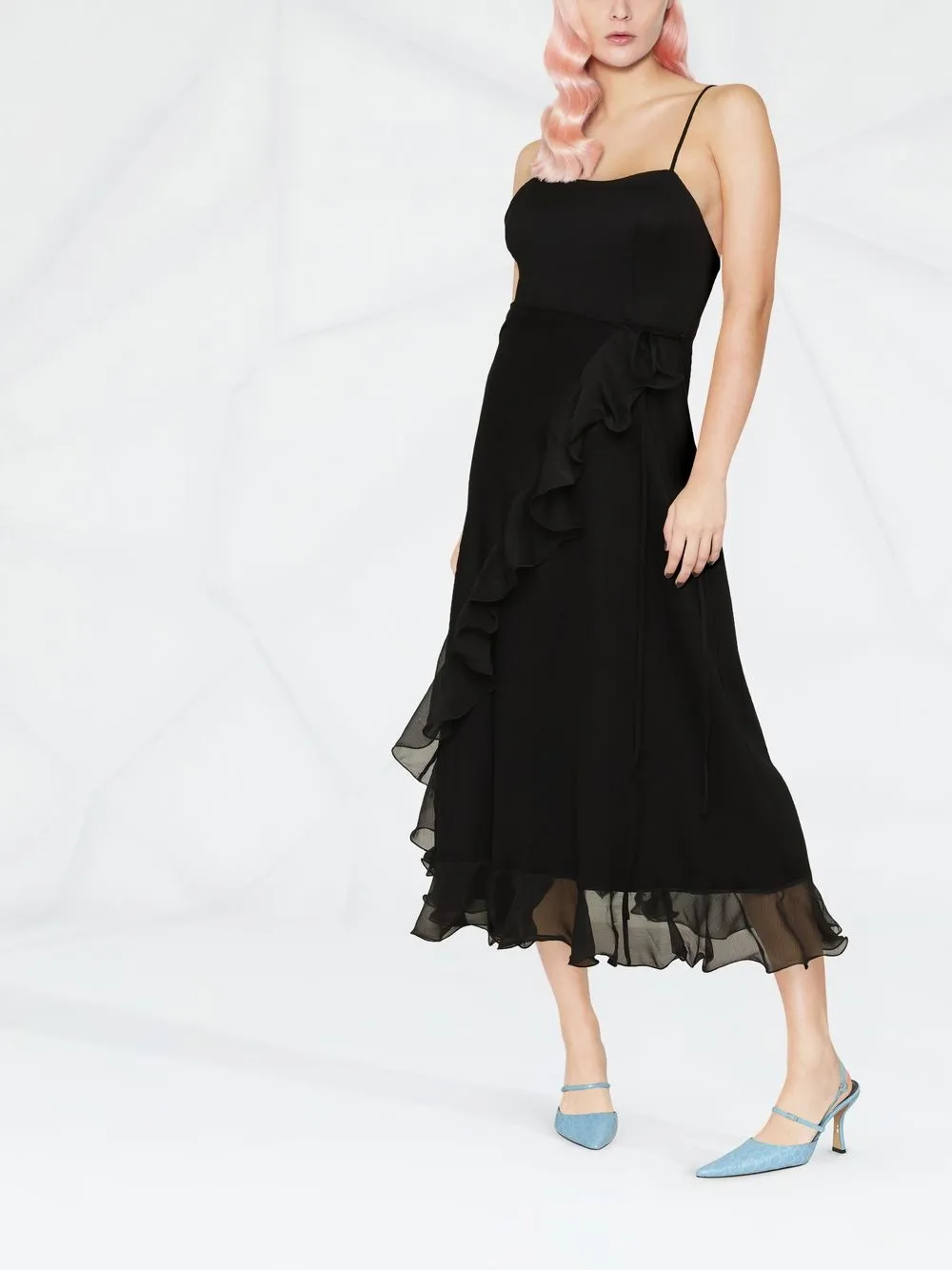 ROTATE Square neck Sleeveless Dress Farfetch rotate-square-neck-sleeveless-dress-farfetch