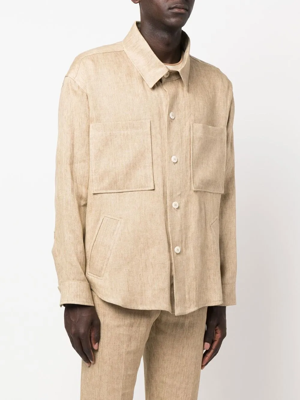 Costumein long-sleeved Linen Shirt Jacket - Farfetch