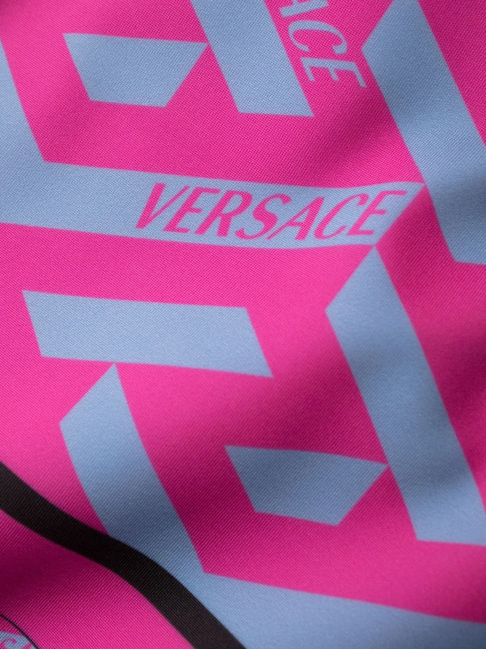 Versace Logo-monogram Open-back Swimsuit In Pink | ModeSens