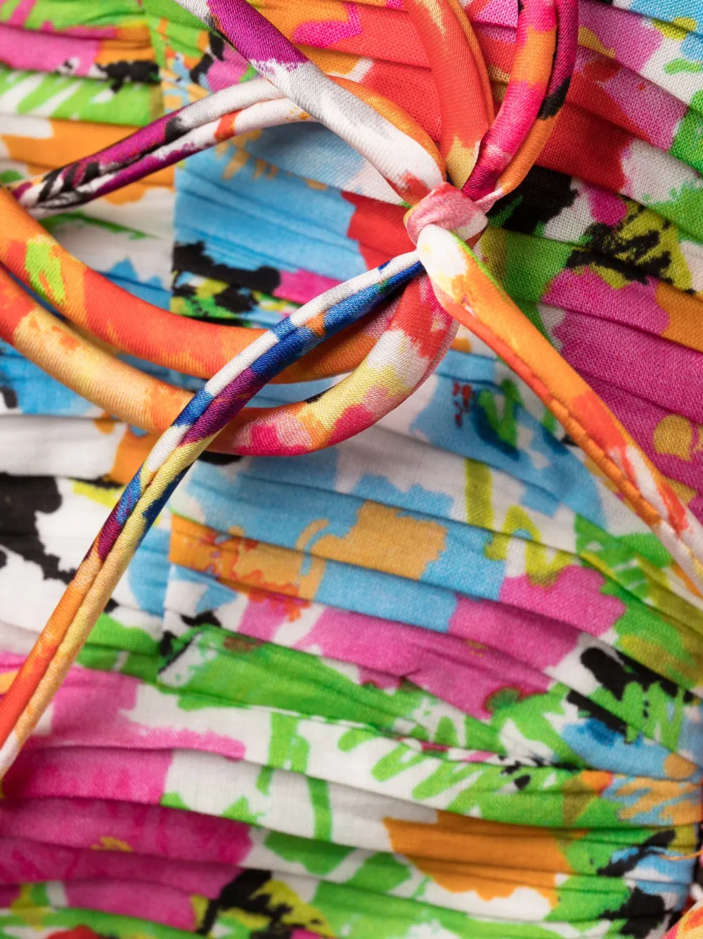 MSGM Floral Print Pleated Maxi Dress | Orange | FARFETCH UK