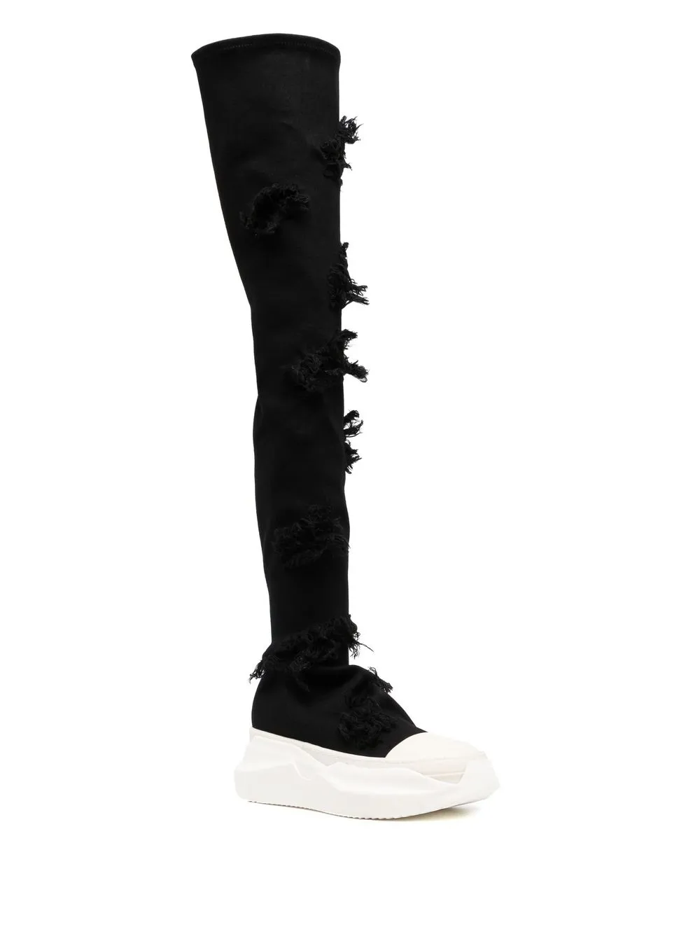 Rick Owens Drkshdw Fogachine Abstract Slashed Stocking Boots In Black ...