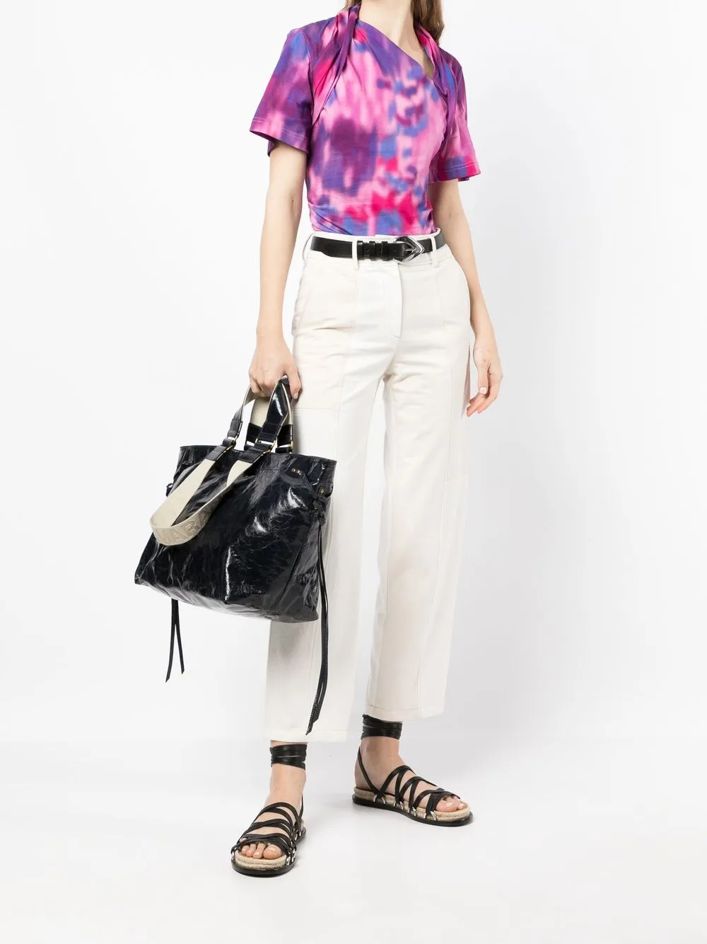 Isabel Marant Wardy Crinkled Tote Bag In Blue | ModeSens