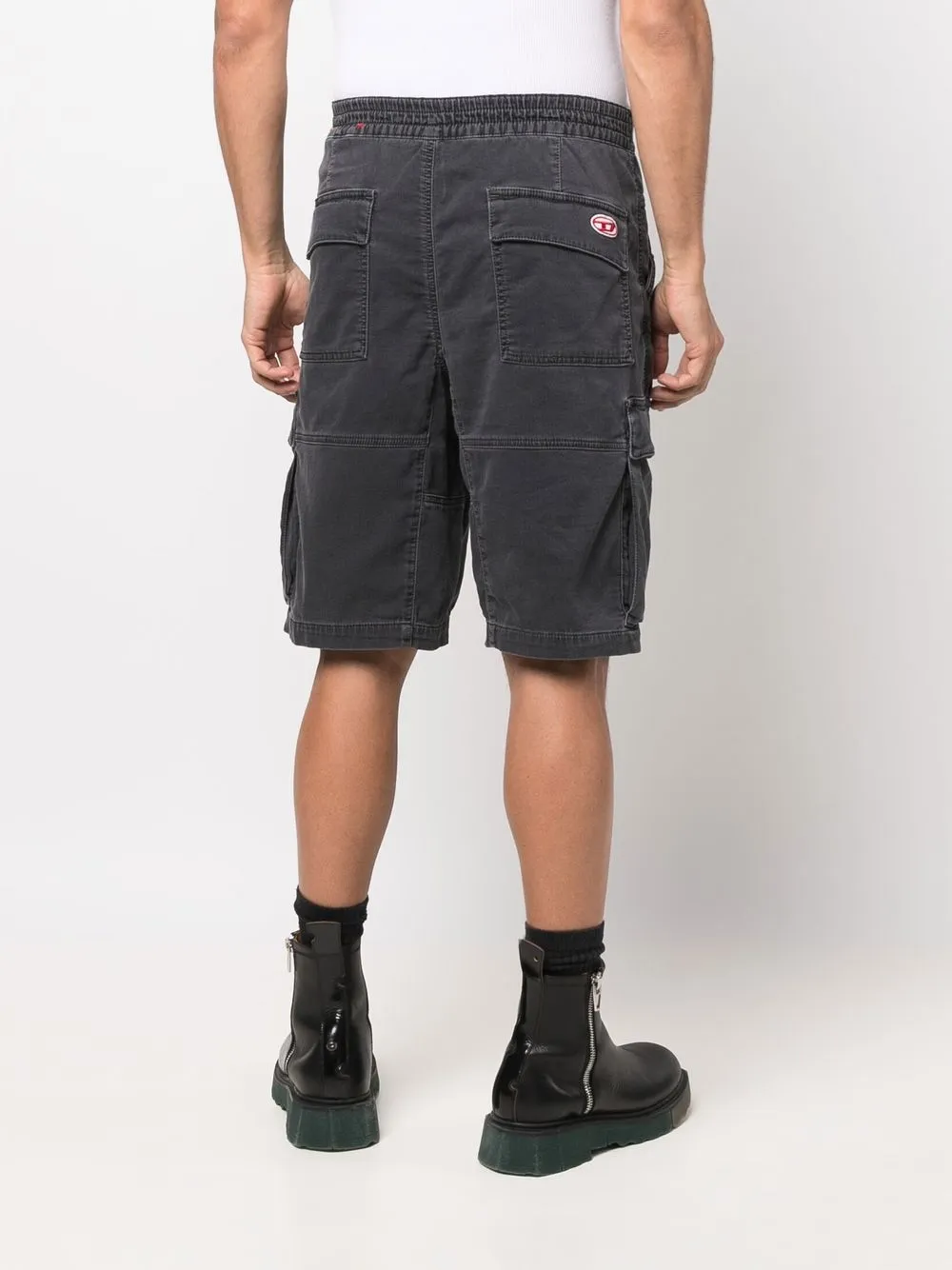 Diesel Logo-patch Denim Shorts In Grey | ModeSens