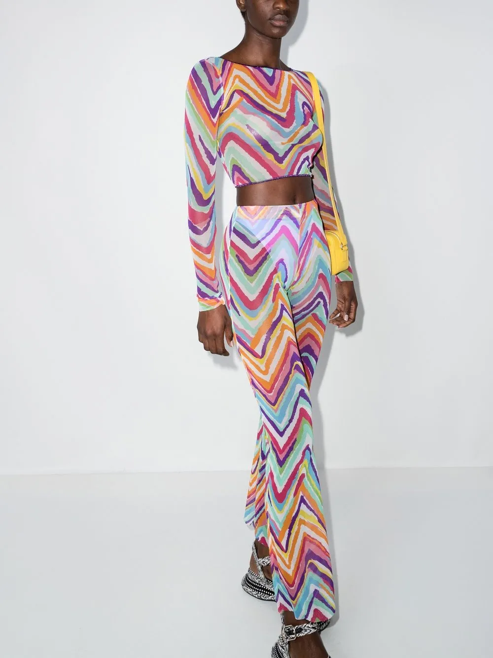 MISSONI Purple Zigzag Print Cropped Top | Smart Closet