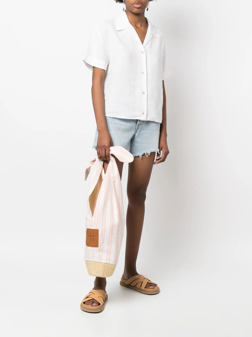 Forte Forte Striped Logo-patch Bucket Bag In Orange | ModeSens