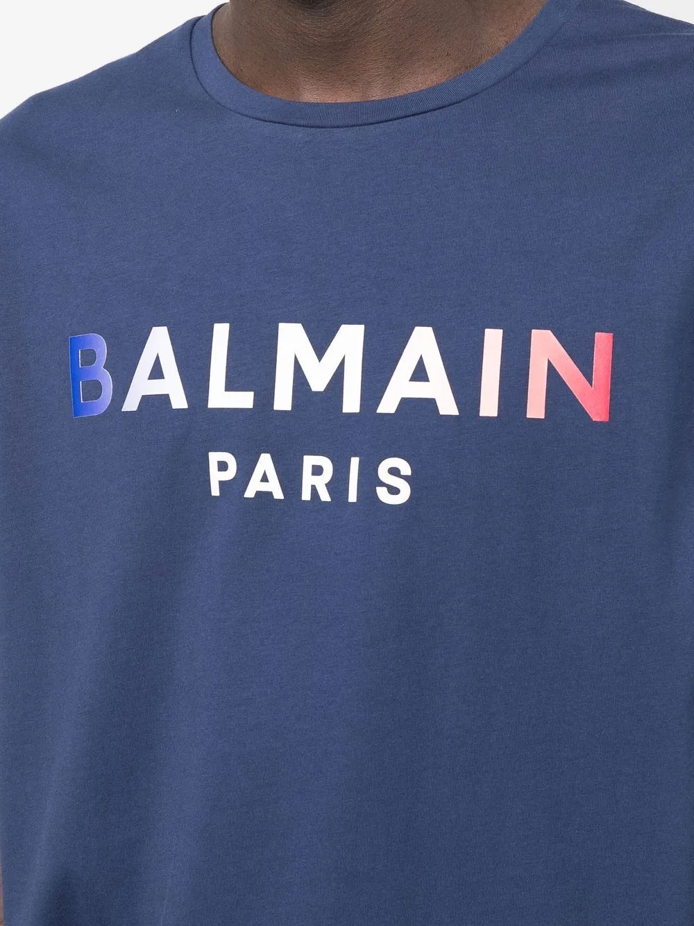 Balmain Logo-print Cotton T-shirt In Blue | ModeSens