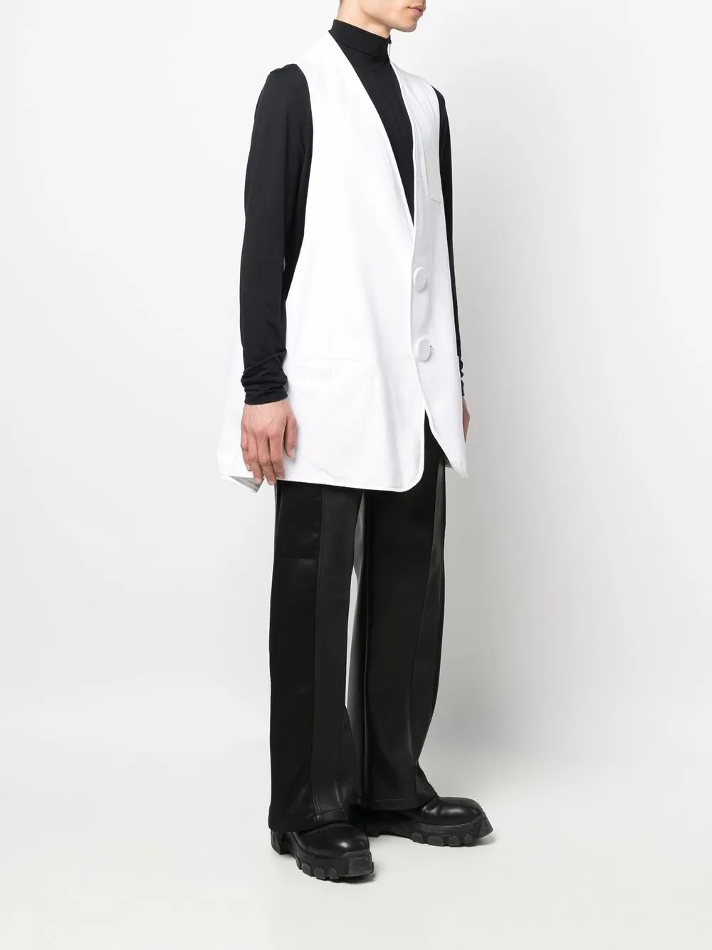 Raf Simons Oversize Vest-style Coat In White | ModeSens