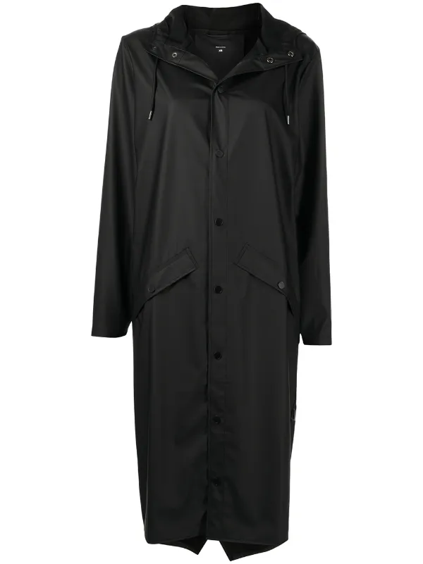 Rains Longer drawstring hood Raincoat Black FARFETCH CA