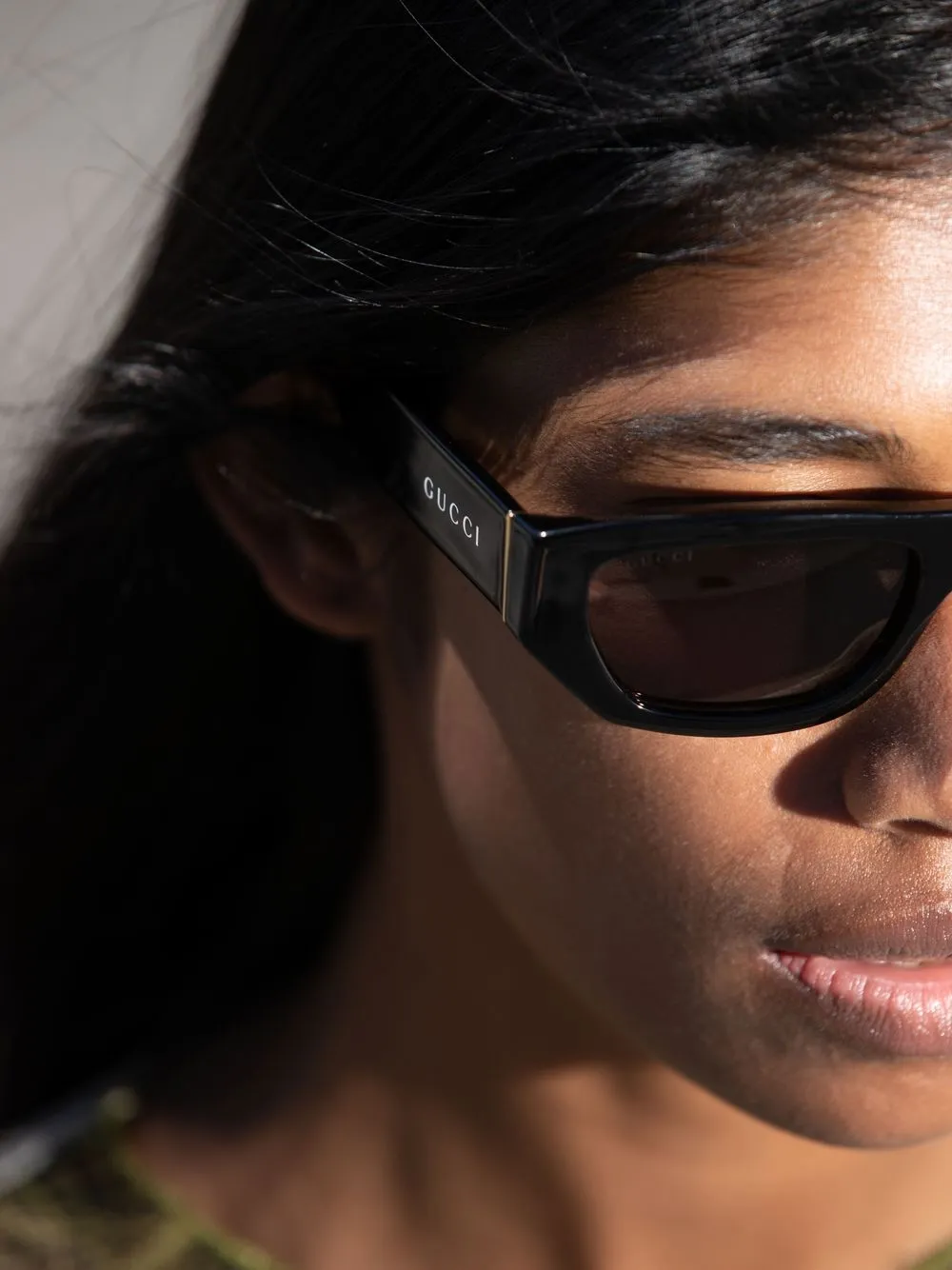 Wearing Gucci Eyeglasses