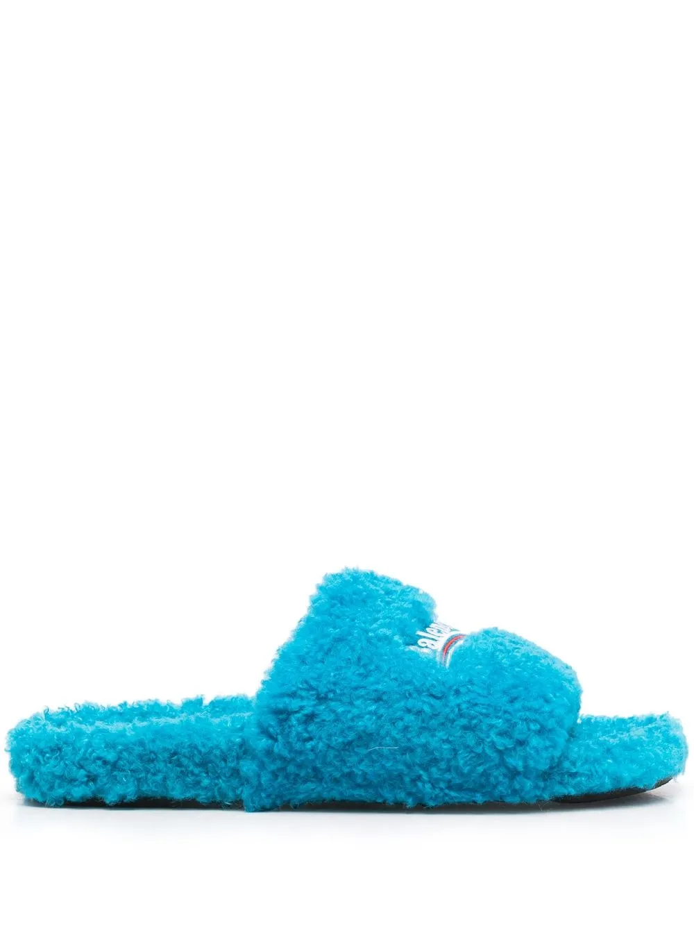 Balenciaga Furry faux-shearling slides - Blue | The Hoxton Trend