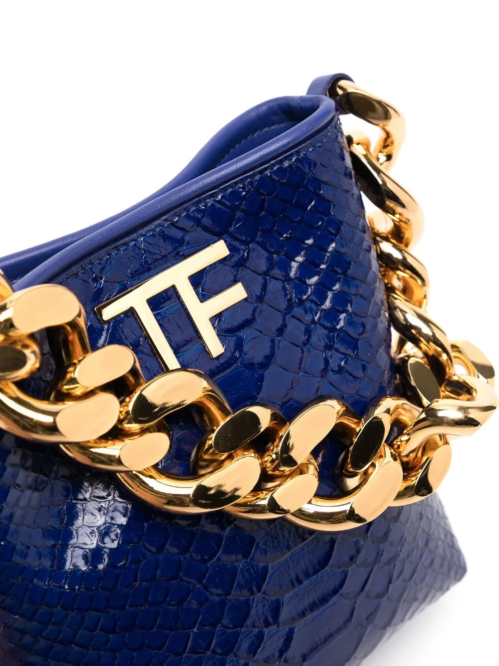 Tom Ford Tf Logo-plaque Chain Mini Bag In Blue | ModeSens