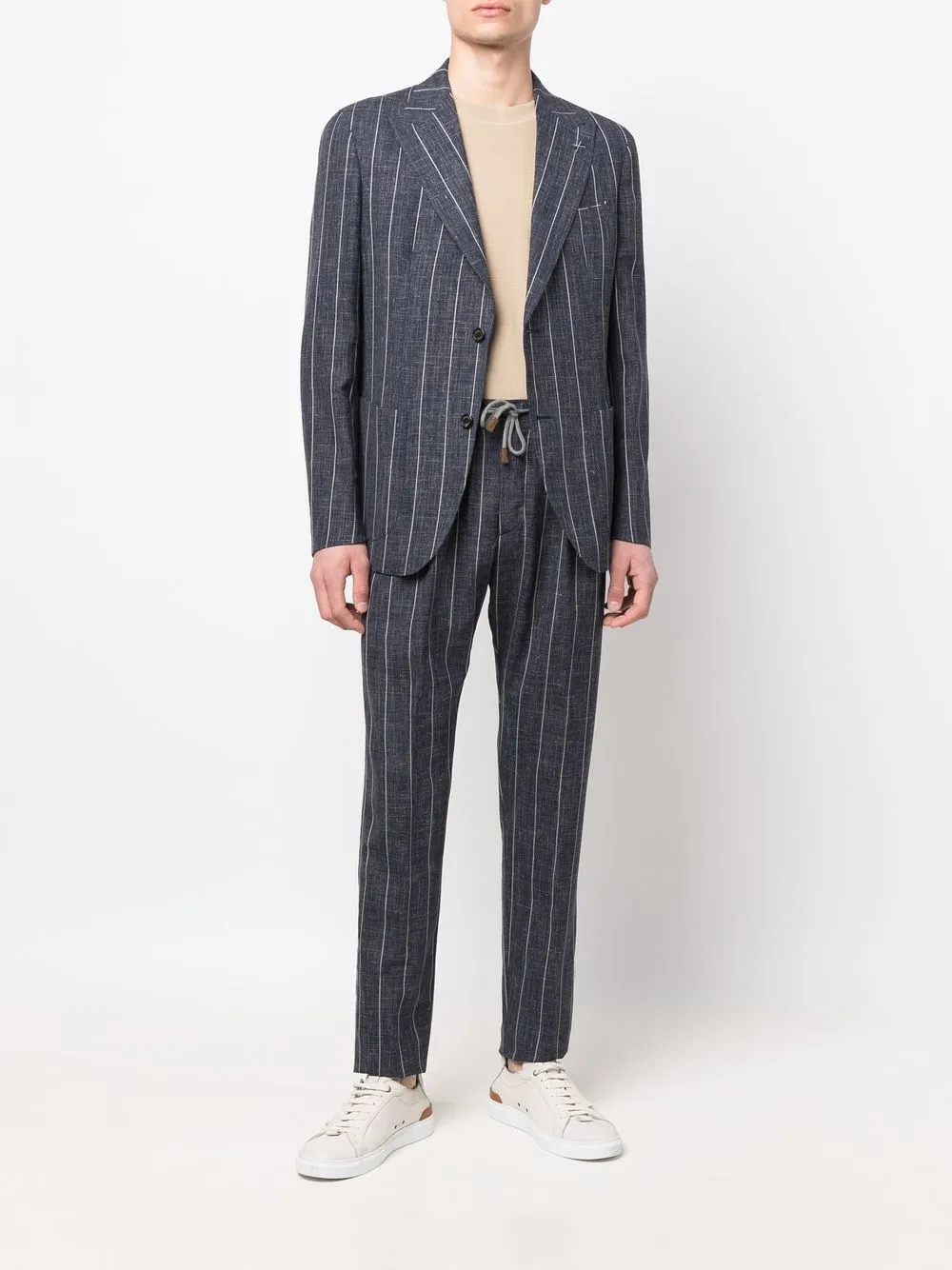 Eleventy Pinstripe Single-breasted Suit In Blue | ModeSens