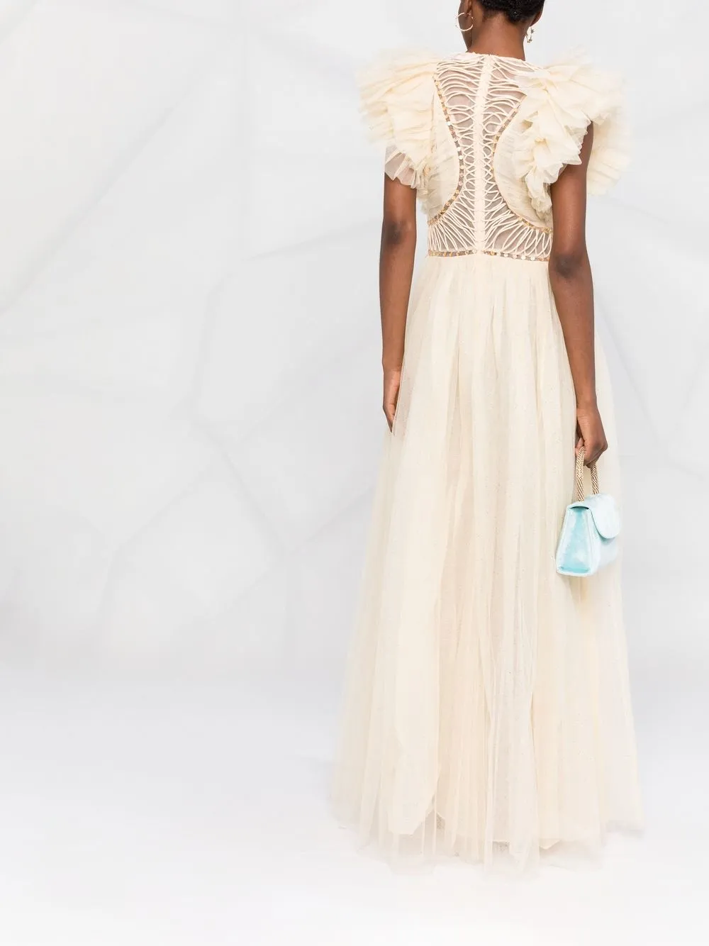 Zimmermann Dancer Ruffled Glittered Tulle Gown In Cream | ModeSens