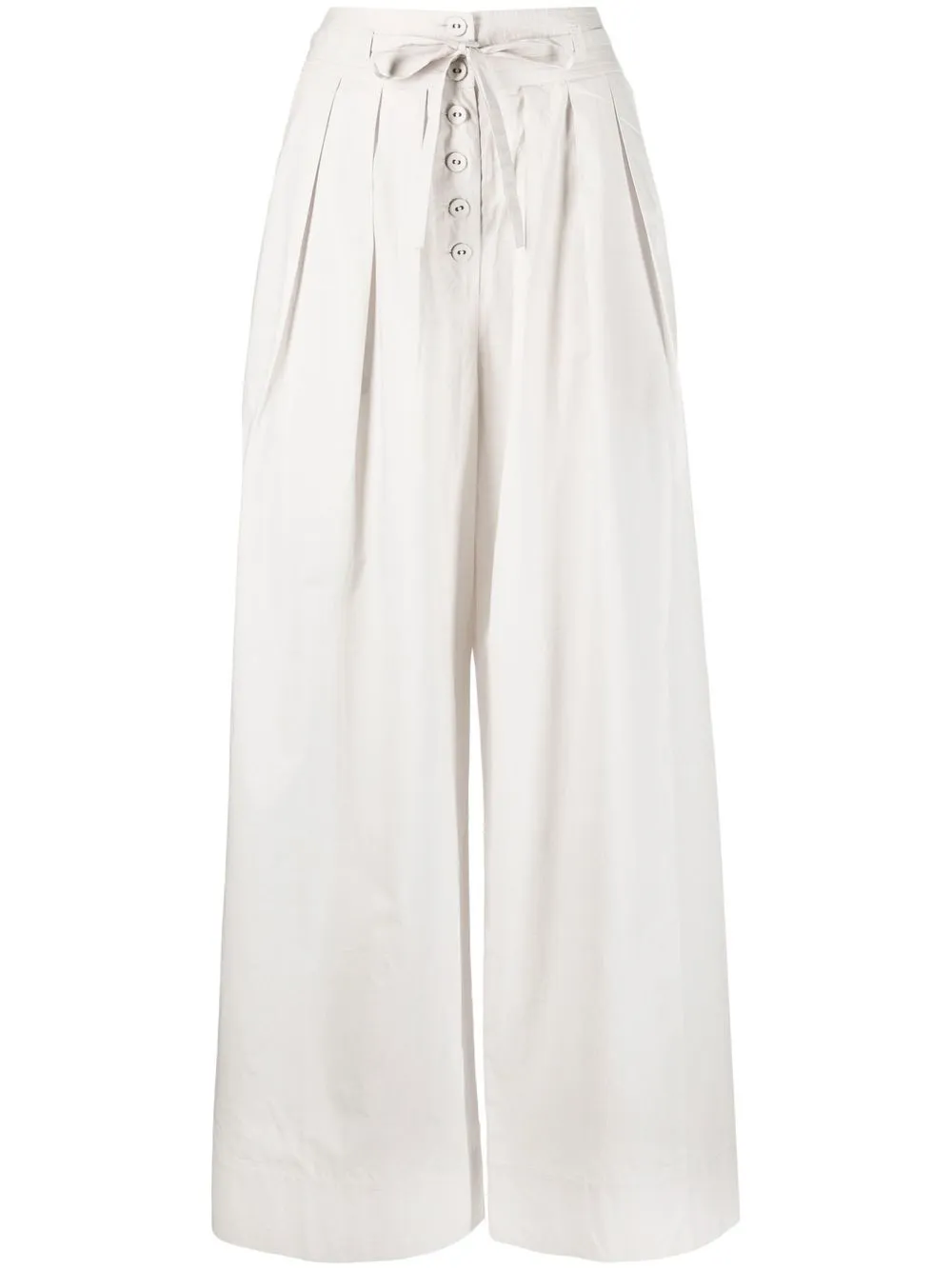 Ulla Johnson Zada Pleated Wide-leg Trousers In Grey | ModeSens