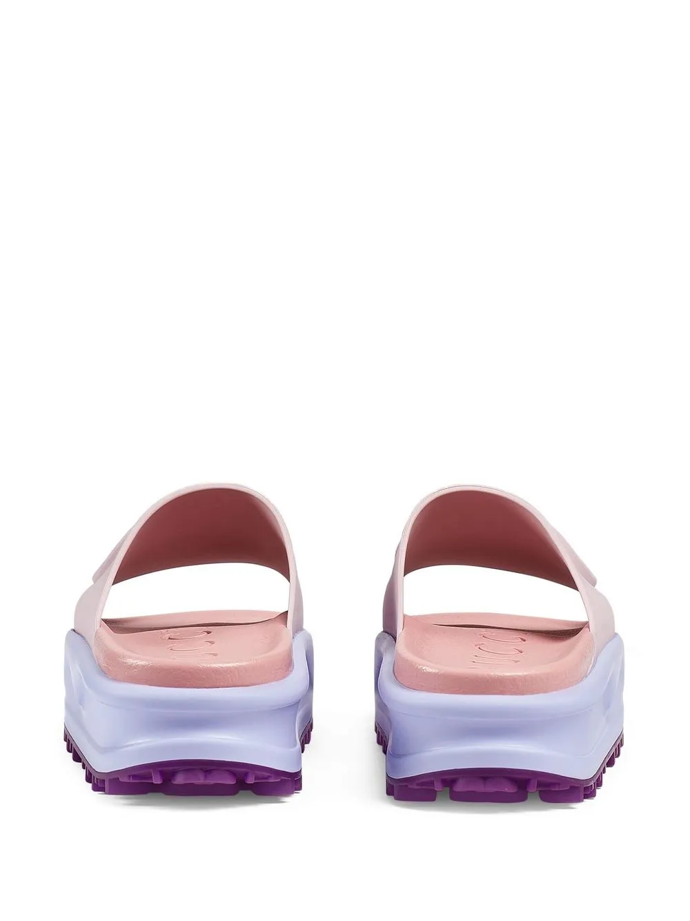 Gucci Miami Gg-embossed Rubber Platform Slides In Rosa | ModeSens