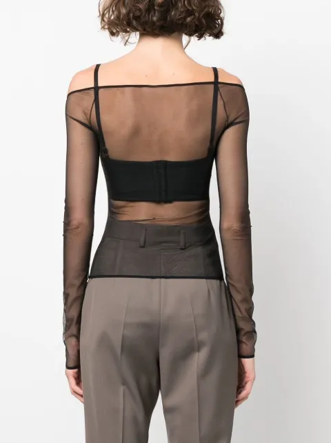 Nensi Dojaka Sheer off-shoulder Blouse - Farfetch