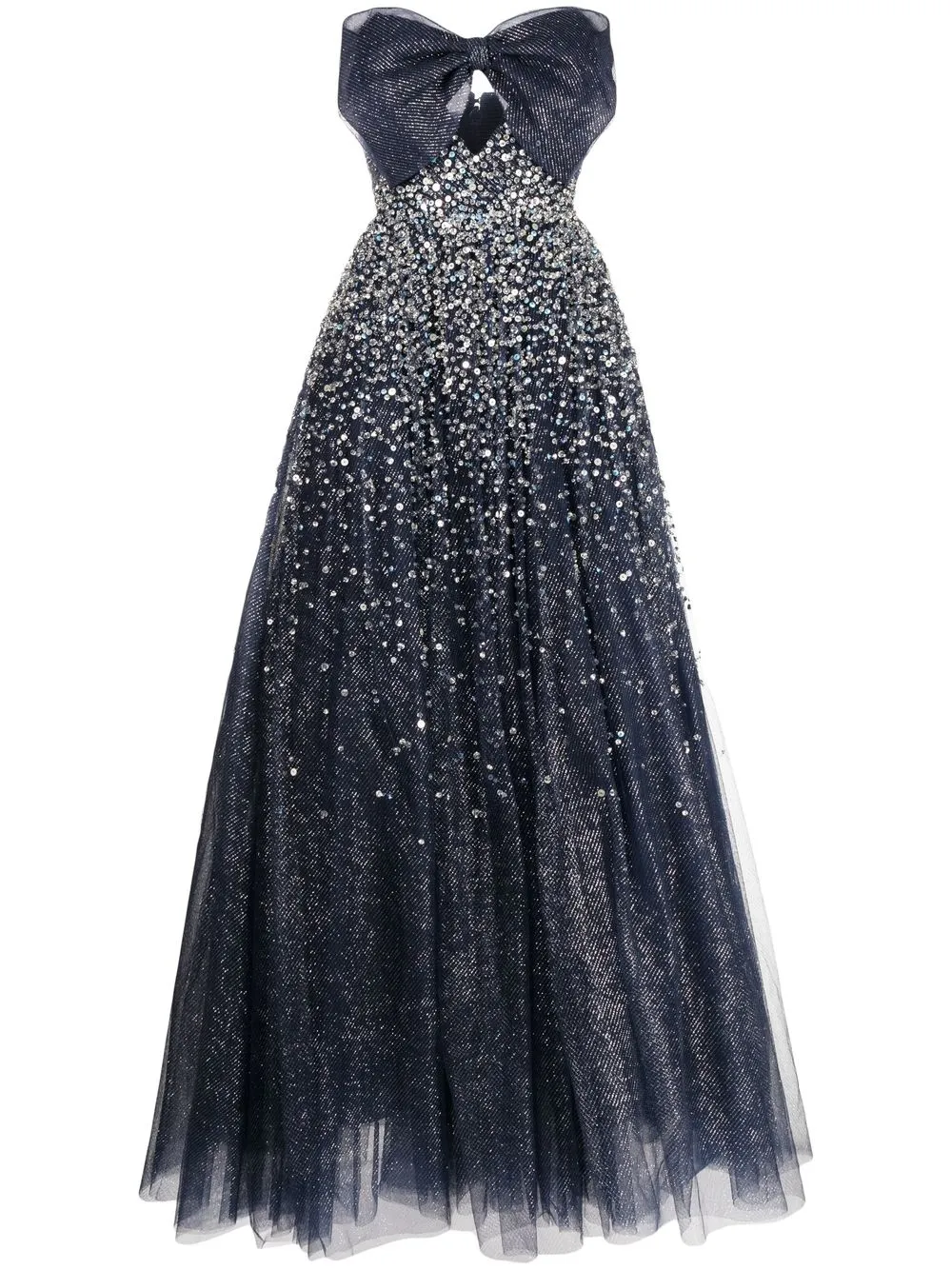 Jenny Packham Dearest Flared Maxi Dress In Blue | ModeSens