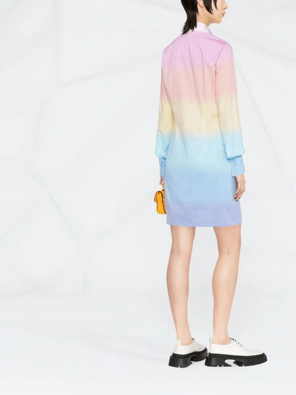 Casablanca Multicolored Rainbow Gradient Shirt Dress | ModeSens