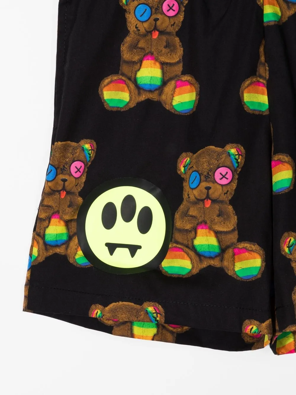 Barrow Kids teddy-print Cotton Shorts - Farfetch