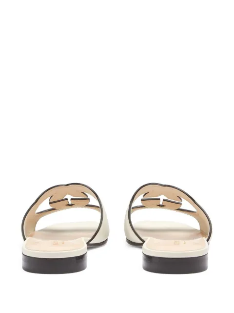 Gucci logo-cut Out Leather Sandals - Farfetch