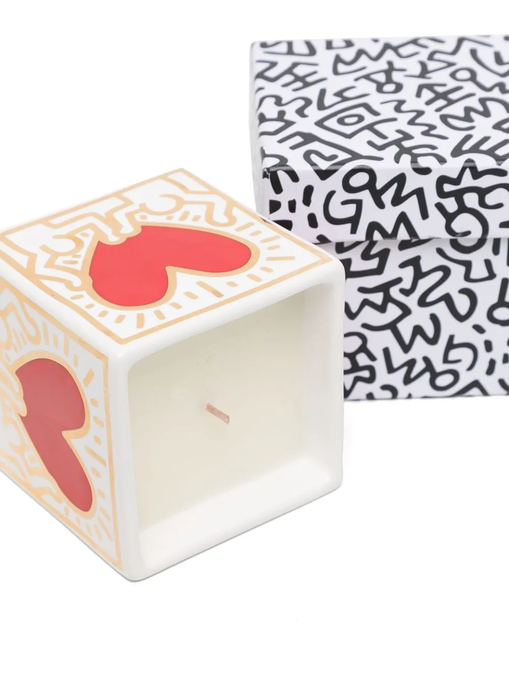 Ligne Blanche Keith Haring Square Candle In White | ModeSens