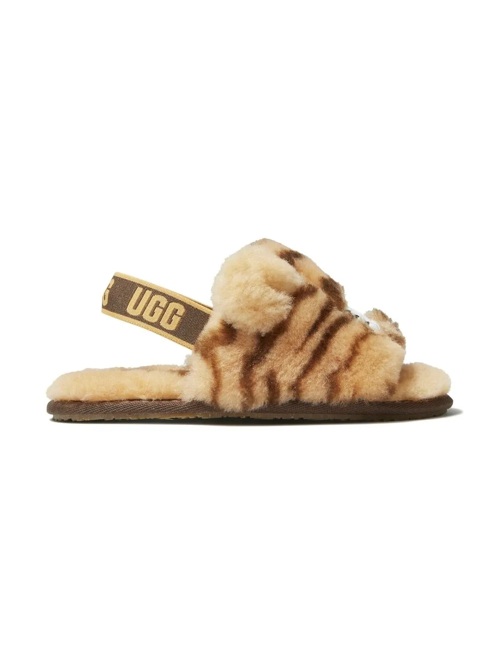 Ugg Kids Fluff Yeah Tiger Shearling Sliders In 褐色 | ModeSens