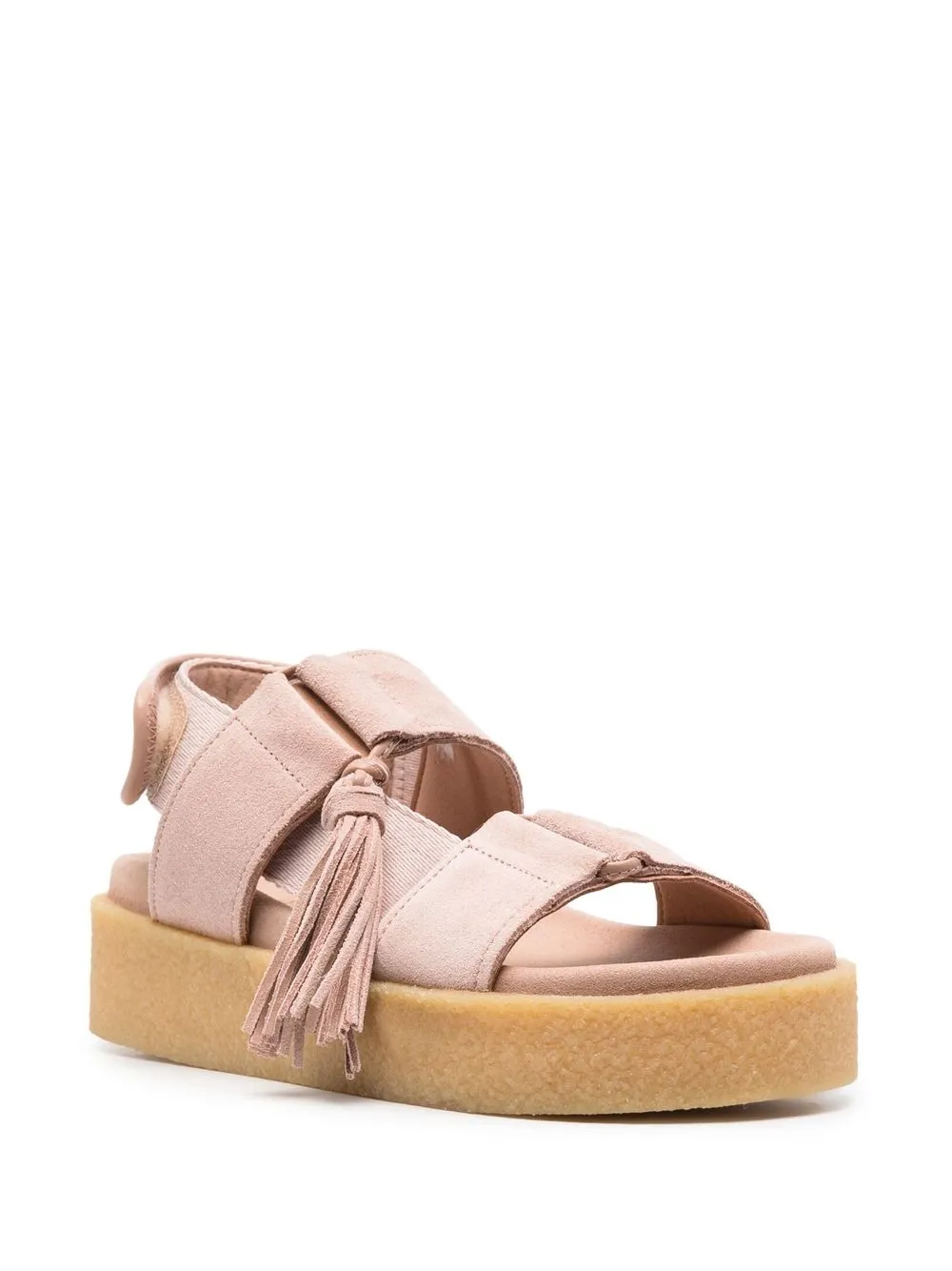 Clarks Originals Crepe Tassel-embellished Platform Sandals In Pink ...