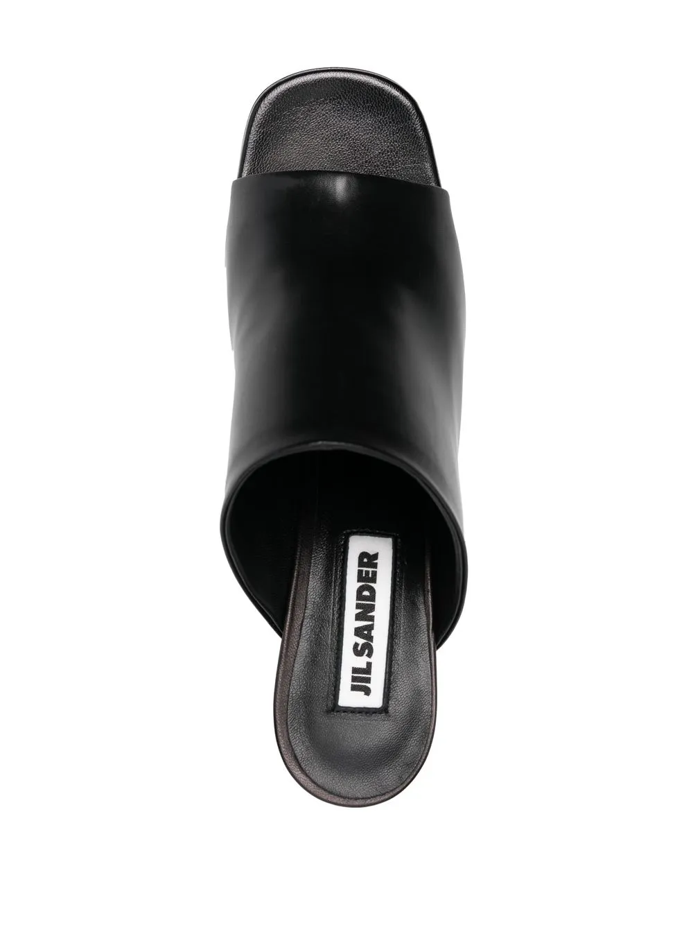 Jil Sander sculpted-heel Leather Mules | Black | FARFETCH UK