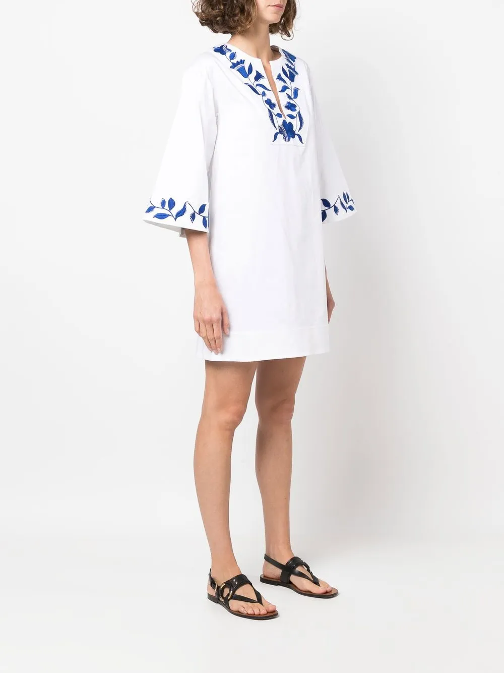 Kate Spade Floral-embroidery Cut-out Mini Dress In White | ModeSens