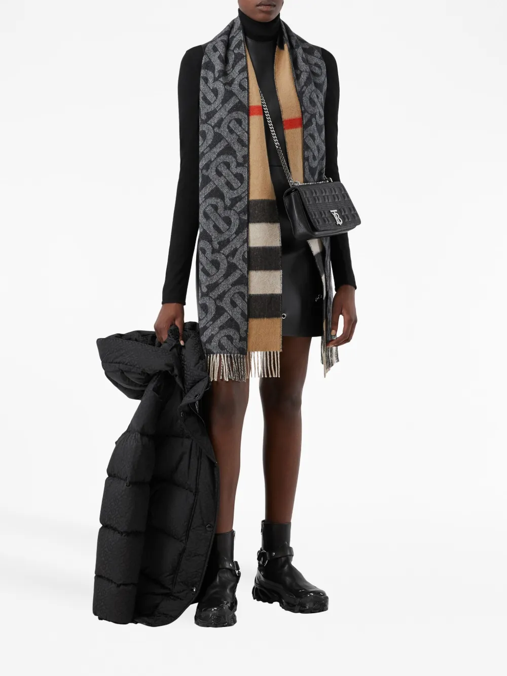 Burberry Reversible Monogram And Check Scarf - Farfetch