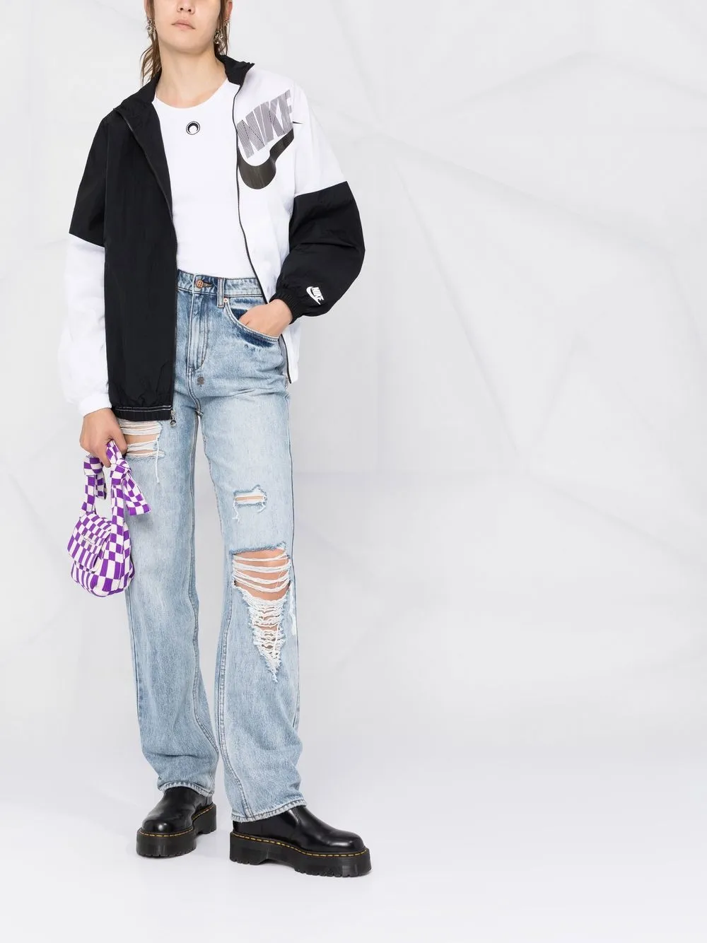 Nike Swoosh-print lightweight jacket | Smart Closet