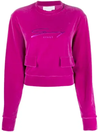 Genny logo-embossed long-sleeve Top - Farfetch