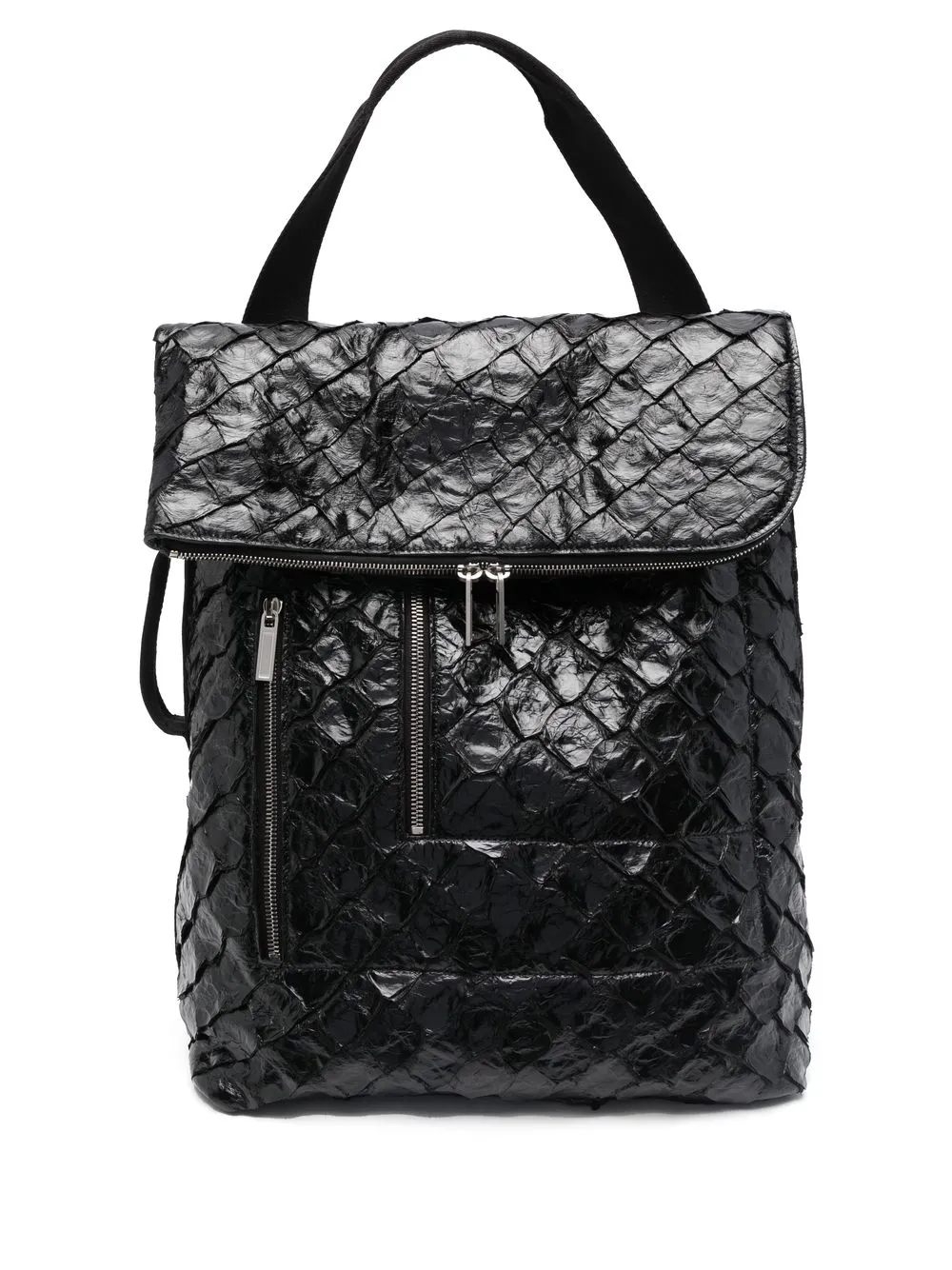 Rick Owens Cargo Crocodile-embossed Backpack In Black | ModeSens