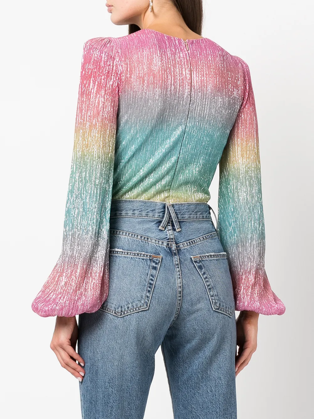 PatBO gradient-print plissé bodysuit | Smart Closet
