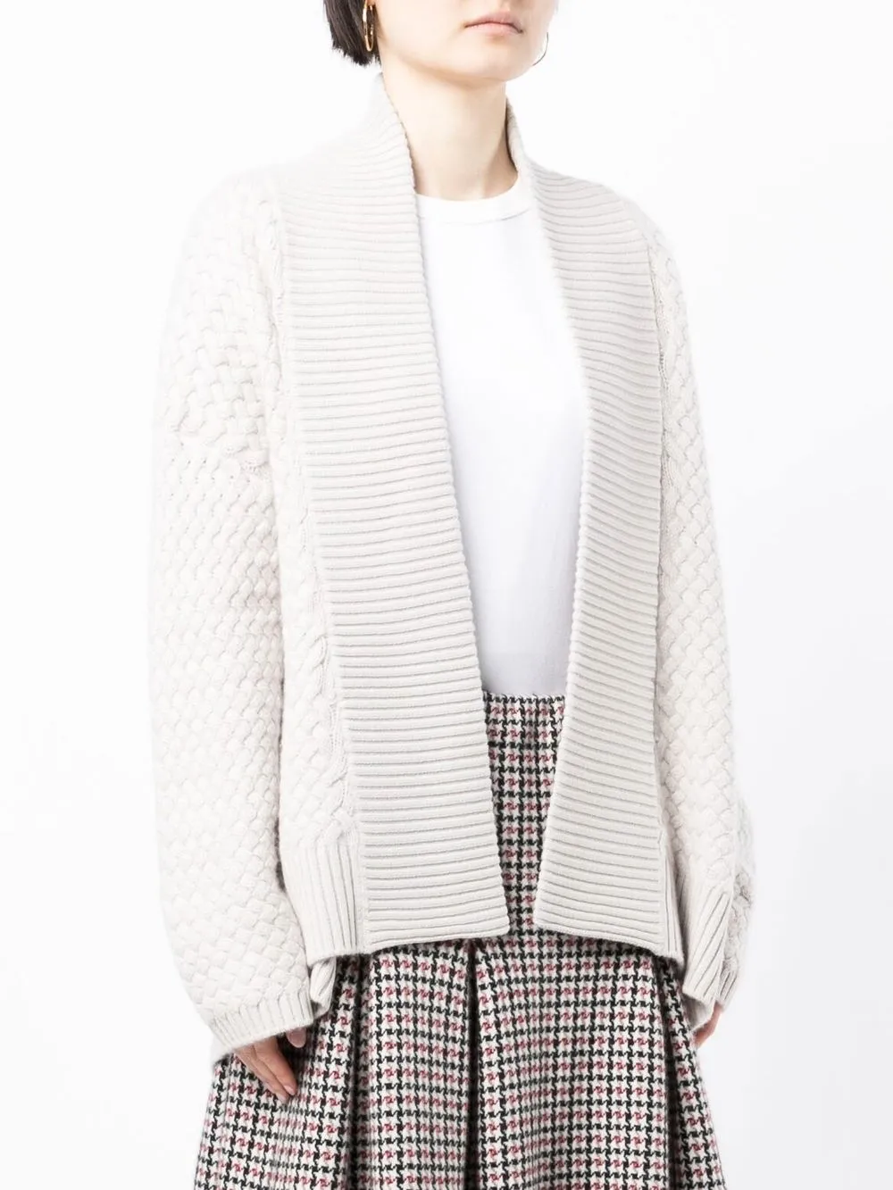 N.Peal textured-knit open-front Cardigan | Grey | FARFETCH