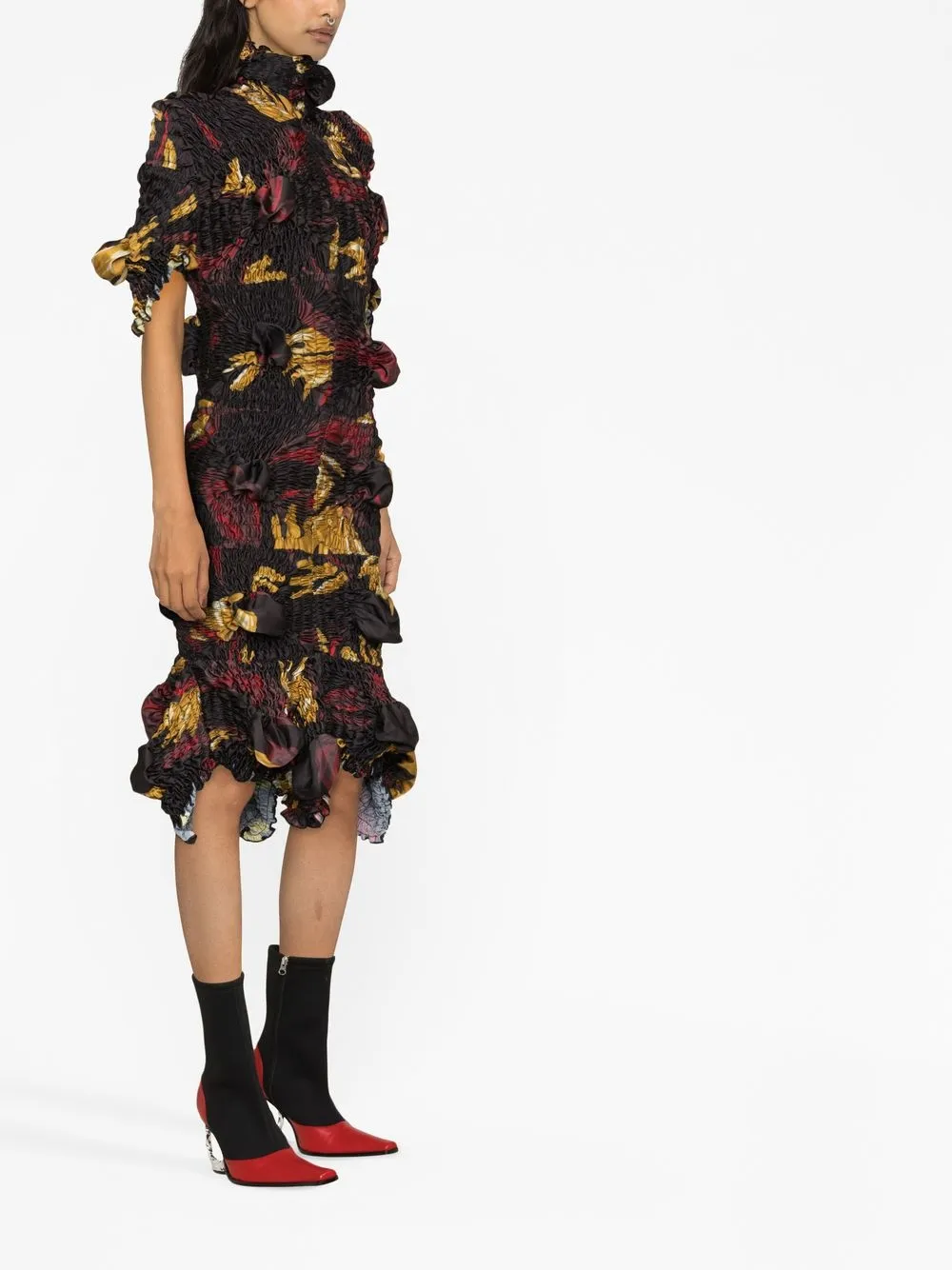 FEBEN Twin Smocked Midi Dress - Farfetch