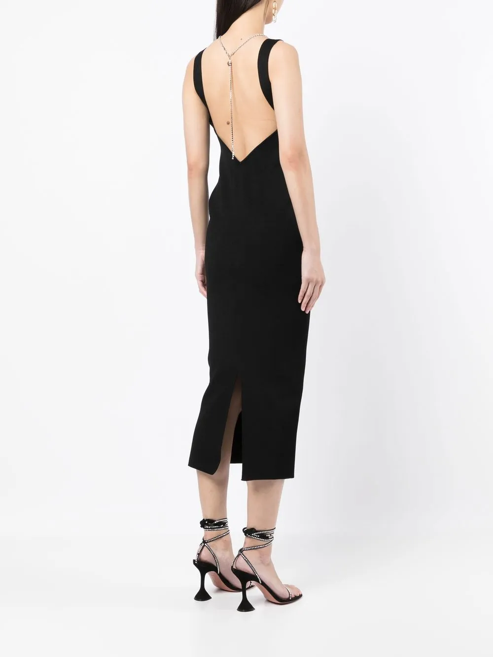 Galvan Celeste crystal-embellished Midi Dress | Black | FARFETCH