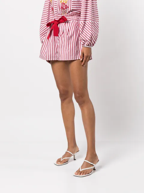 Silvia Tcherassi floral-embroidered Cotton Shorts - Farfetch