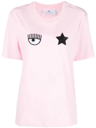 Chiara Ferragni logo-print Cotton T-shirt | Pink | FARFETCH FI