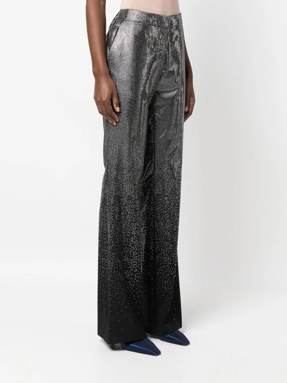 Off-White crystal-embellished wide-leg Trousers | Black | FARFETCH