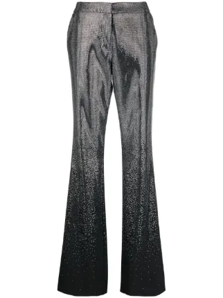 Off-White crystal-embellished wide-leg Trousers | Black | FARFETCH