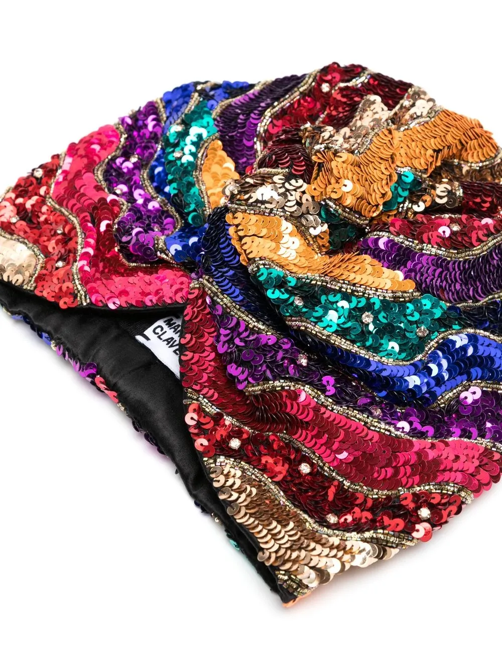 Mary Jane Claverol Red Bella Sequin Embellished Turban In Multicolour ...
