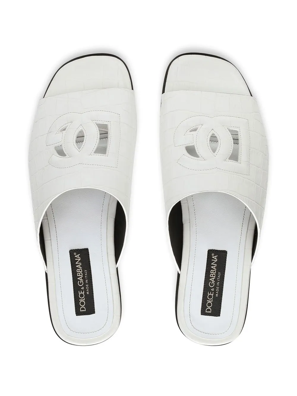 Dolce & Gabbana embossed-logo open-toe Sandals | White | FARFETCH UK