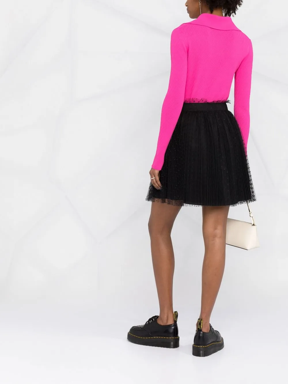 Red Valentino Point Desprit Tulle Pleated Miniskirt Farfetch